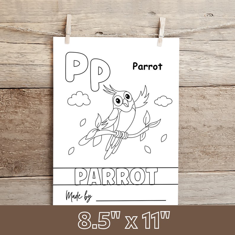 Safari ABC Coloring Book: Printable Baby Shower Activity (digital ...