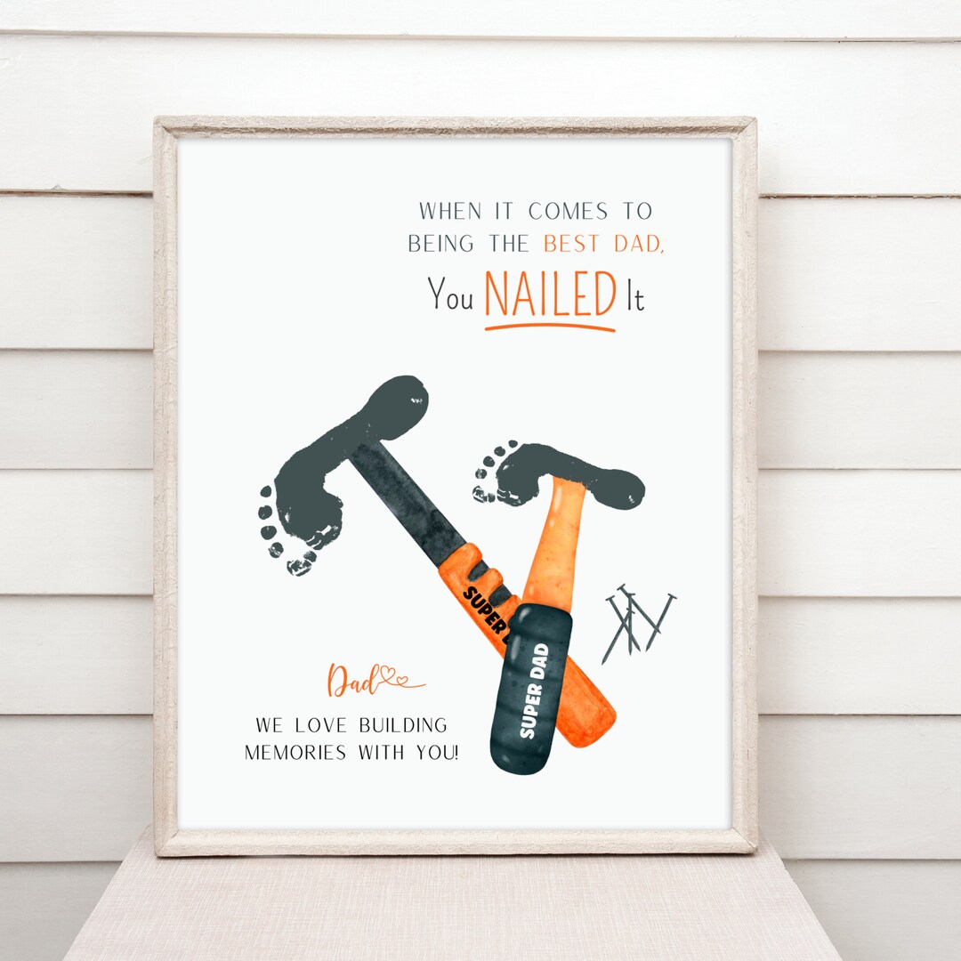 Footprint Craft for Dad - DIY Kids Keepsake Hammer Art - Father's Day ...