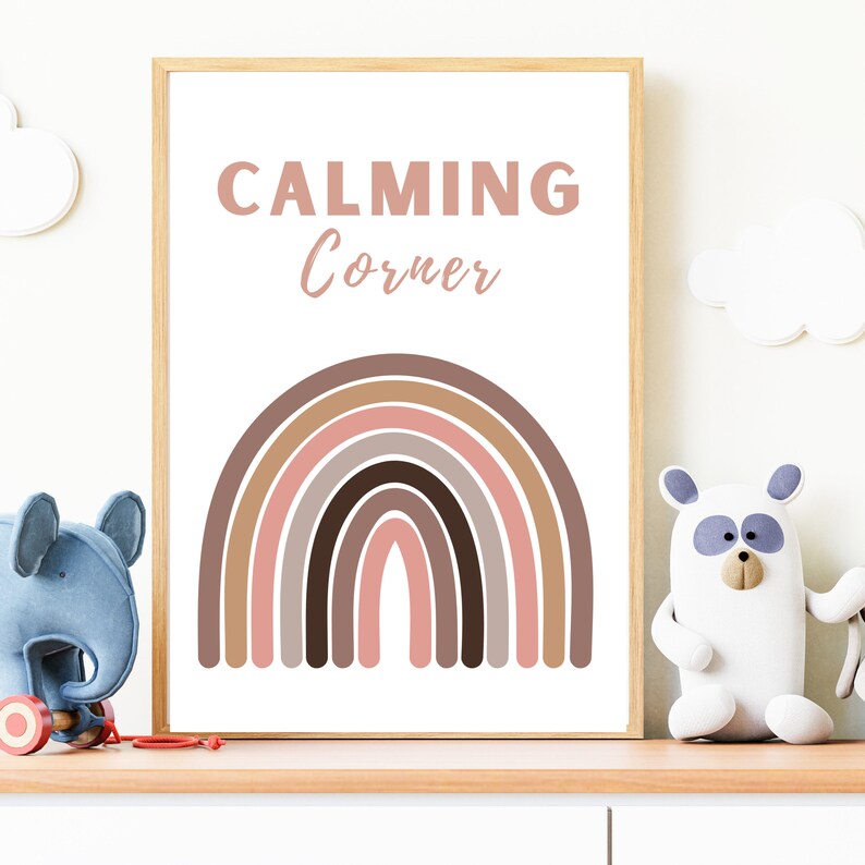 Set of 6 Boho Calming Corner Posters, Printable Emotions Chart, Coping ...