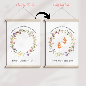 Mother's Day Handprint Keepsake Art, Personalized Gift for Mom & Nana ...