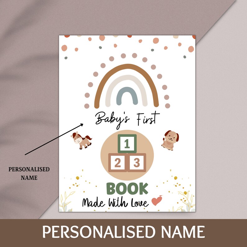Babys First 123 Book Baby Shower Numbers Book Printable - Etsy