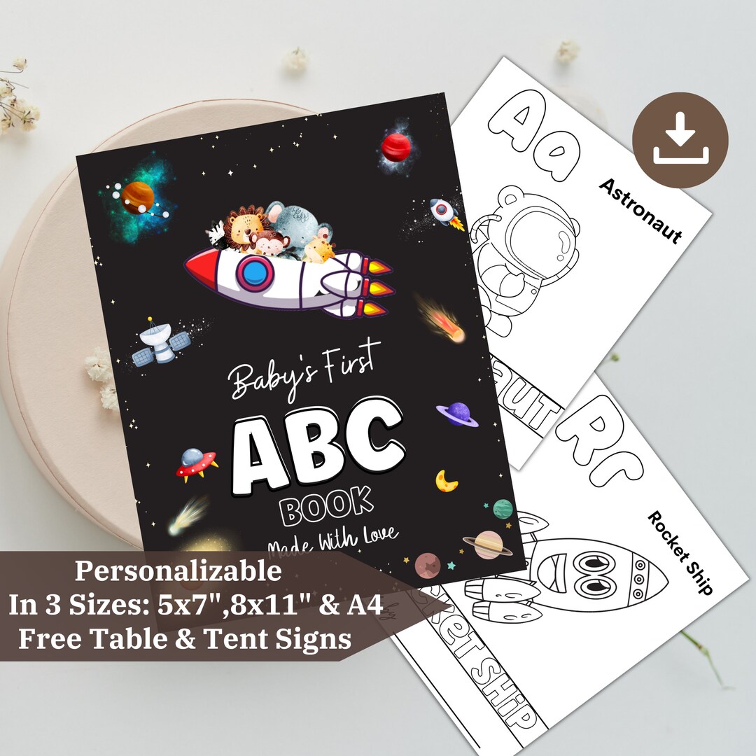 Astronaut ABC Book: Galaxy Baby Shower Game (digital Download) - Etsy