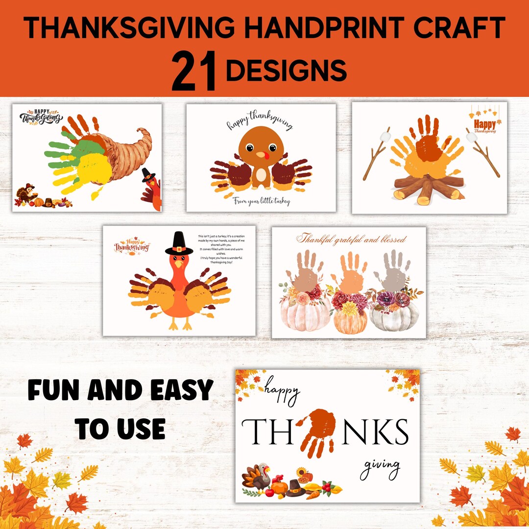 Thanksgiving Handprint Craft for Kids Toddlers, Fall Handprint Activity ...