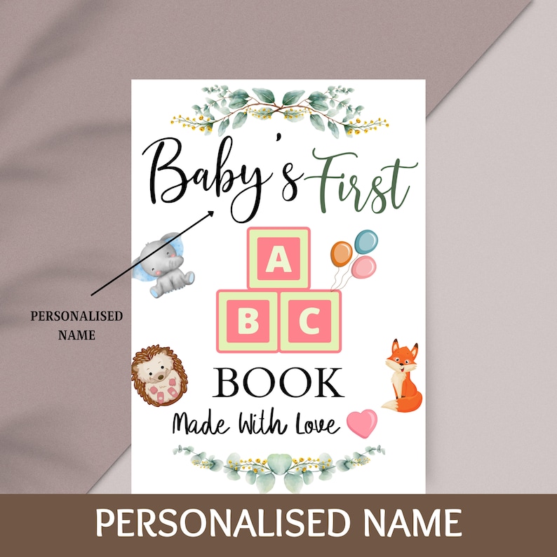 Printable Baby Shower ABC Book Template Alphabet Cards DIY - Etsy