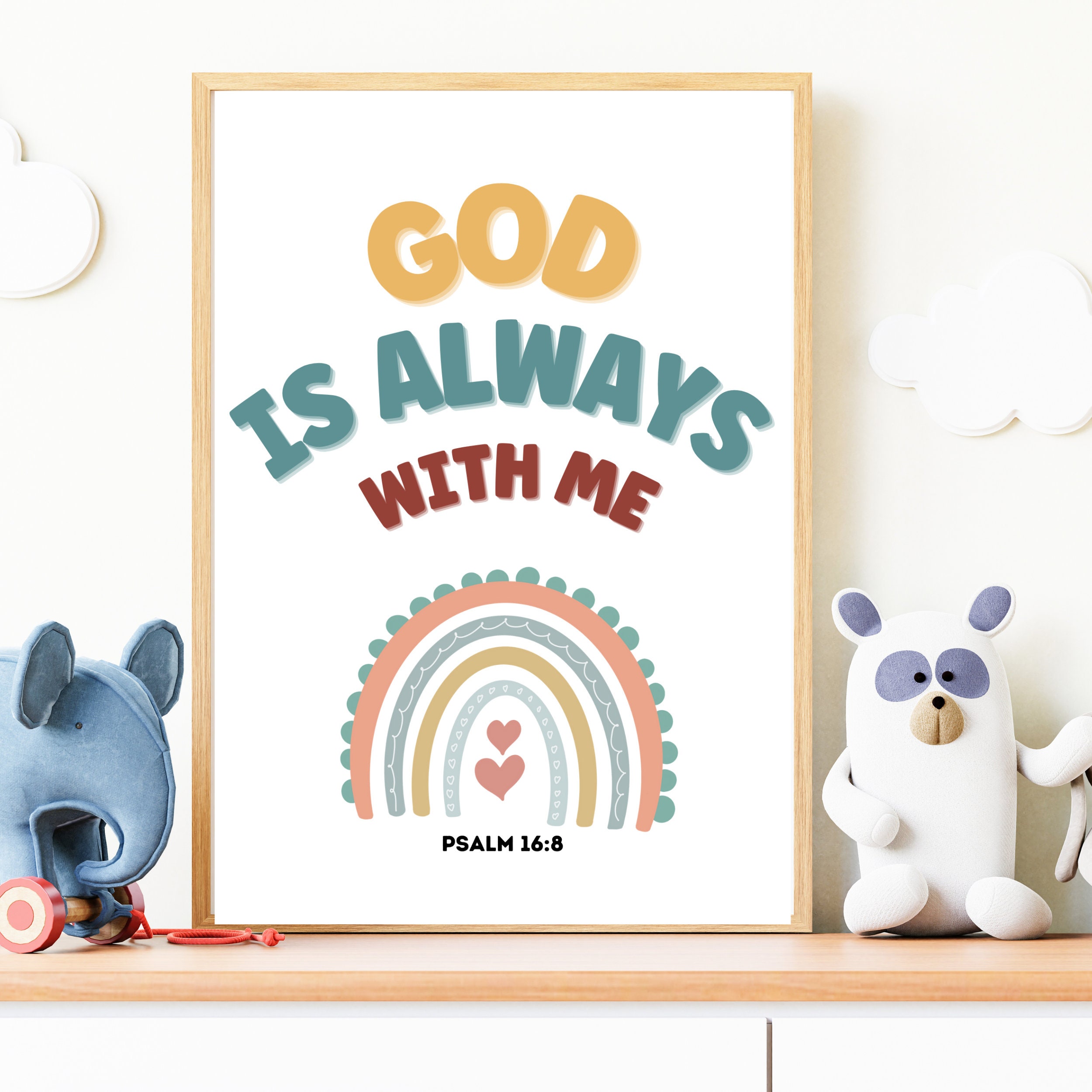Kids Bible Verse Wall Art Prints Sunday School Decor Christian ...