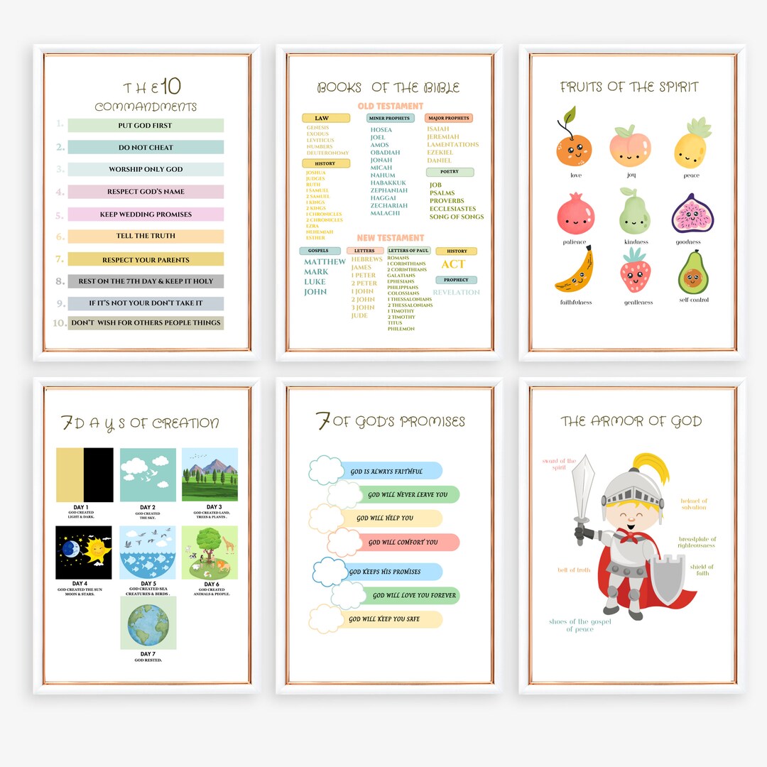 Christian Educational Posters Bundle, Kids Bible Verse Scripture ...