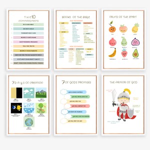 Christian Educational Posters Bundle, Kids Bible Verse Scripture ...