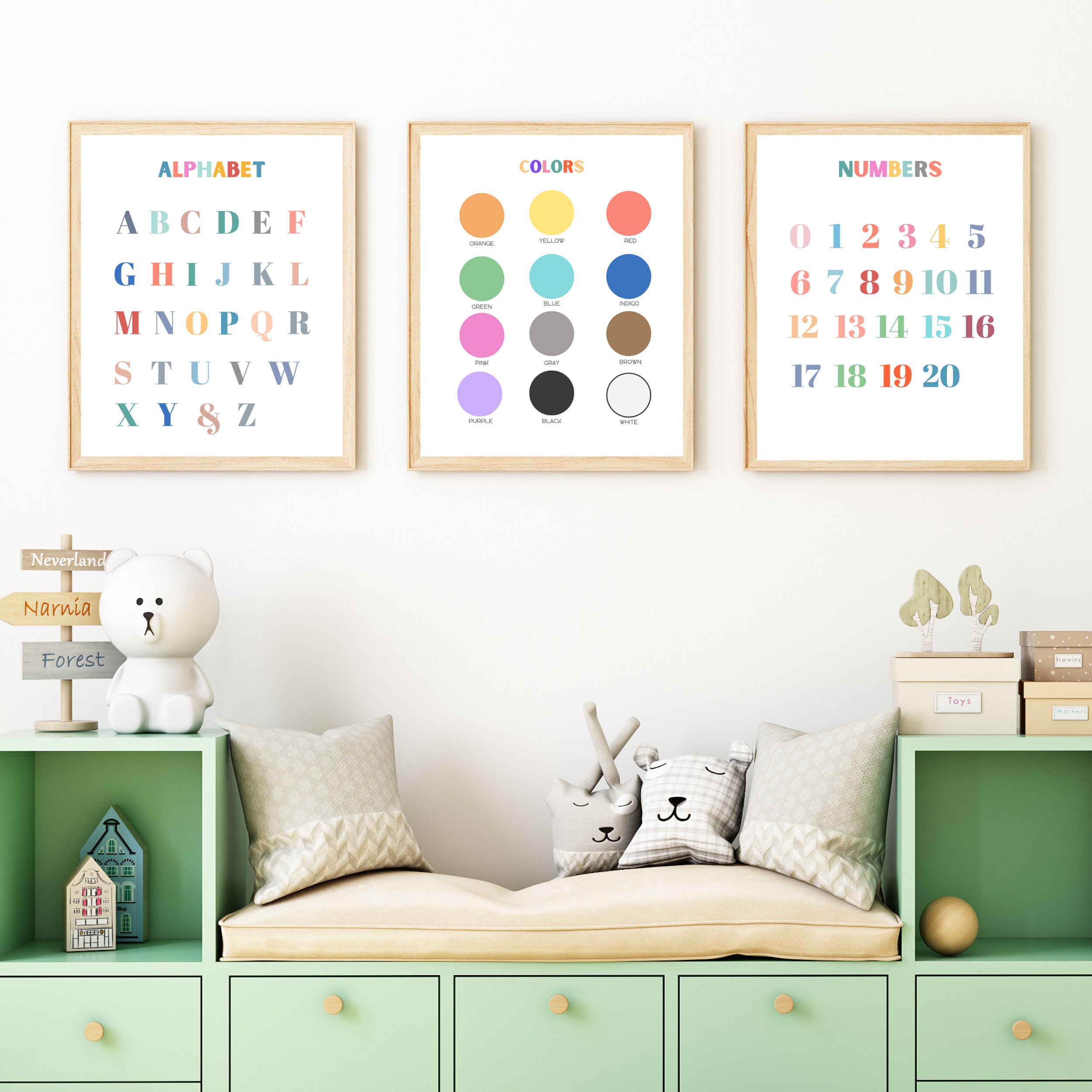 Educational Posters for Kids, Set of 12 Homeschool Prints, Montessori ...