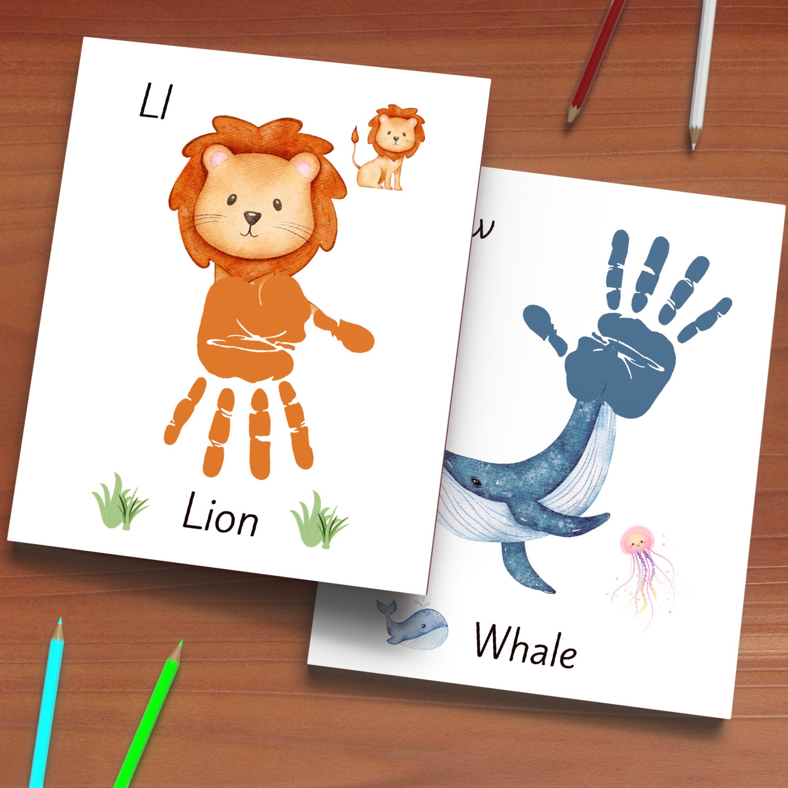 Alphabet Handprint Art: A-Z Animal Footprint Memory Book (digital ...