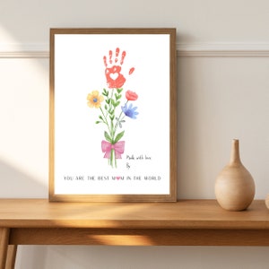 Mothers Day Handprint Craft Flower Handprint Art Birthday Activity ...