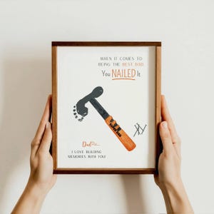 Hammer Footprint Craft Printable, Father's Day Keepsake for Toddler Son ...