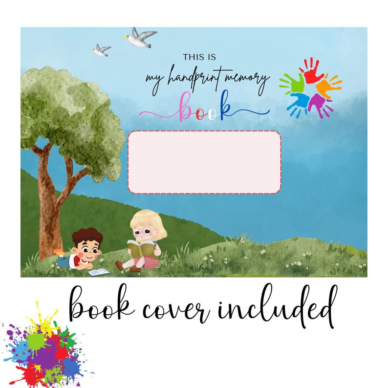 Handprint Memory Book Printable for Kids, Monthly Printable Keepsake ...