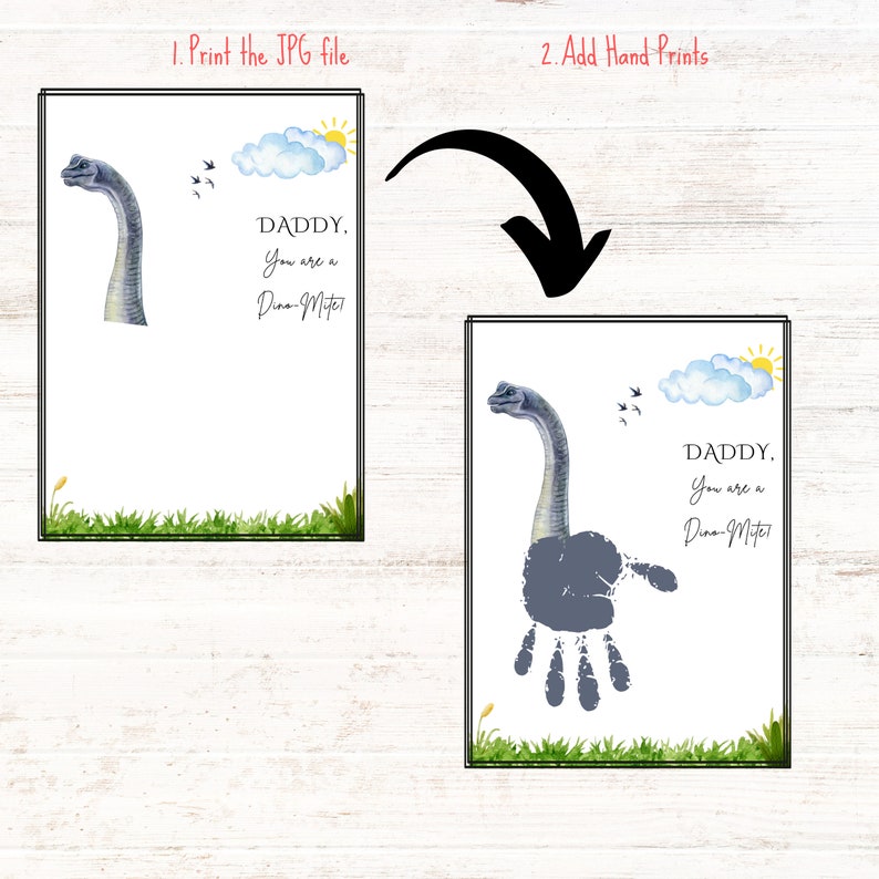 Fathers Day Handprint Craft Bundle, DIY Keepsake Printable, Fathers Day ...