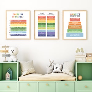 Rainbow School Counseling Posters: Therapy Office Decor (digital ...