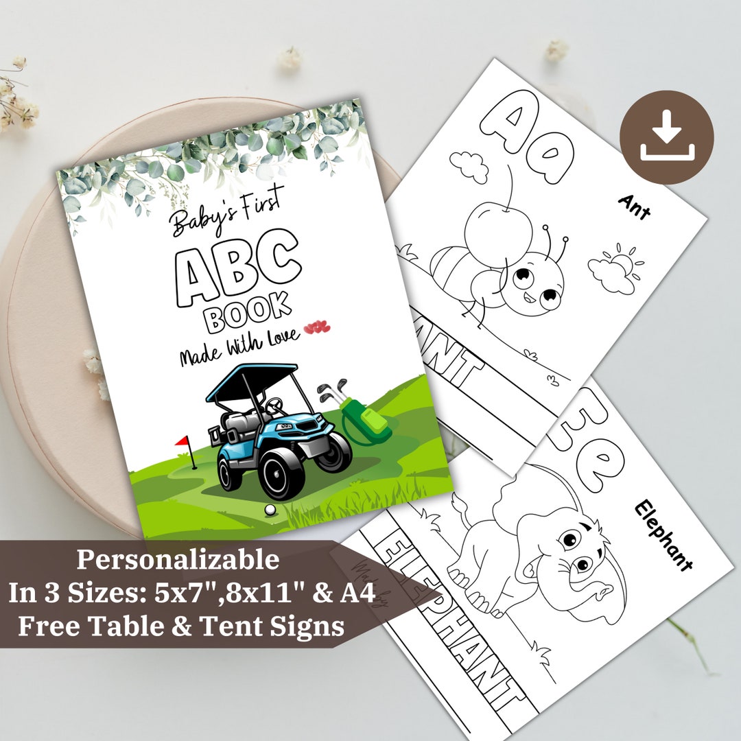 Little Golfer's First ABC Book, Abc Book for Baby Shower, Alphabet ...