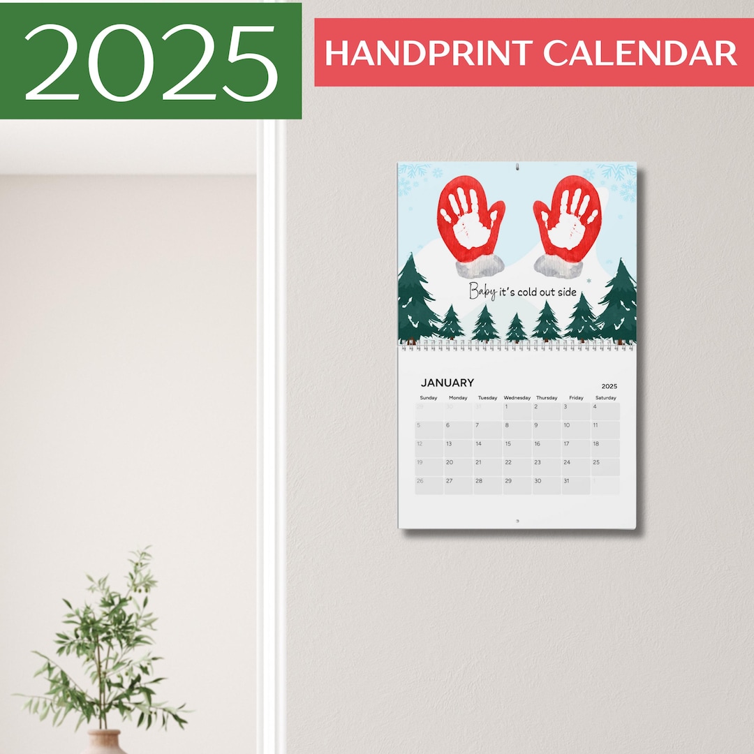 Calendar Hand Print 2025, Diy Preschool Handprint Calendar Bound ...