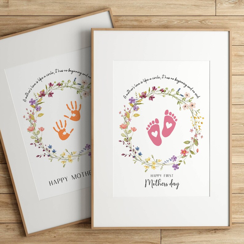 Mother's Day Handprint Keepsake Art, Personalized Gift for Mom & Nana ...