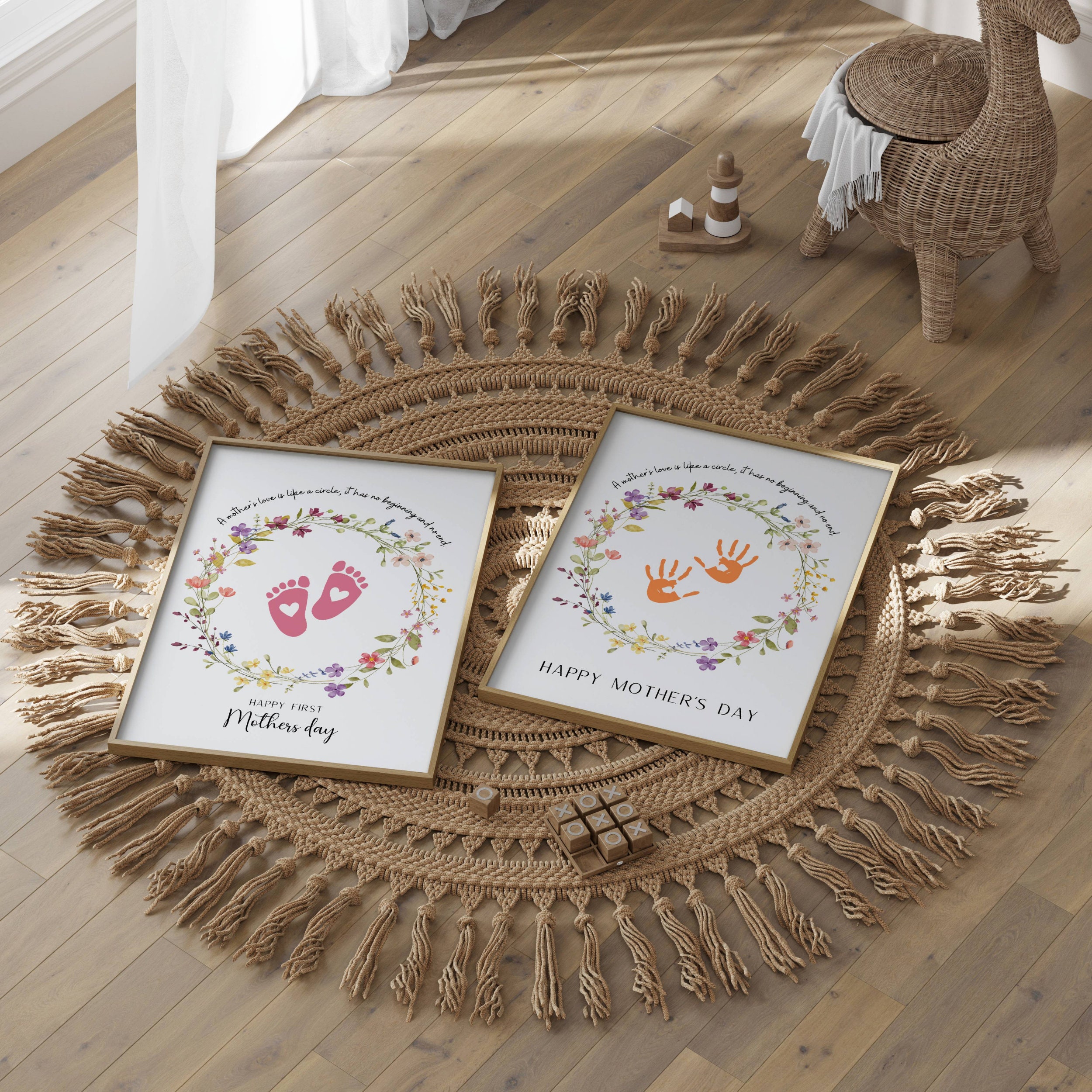 Mother's Day Handprint Keepsake Art, Personalized Gift for Mom & Nana ...