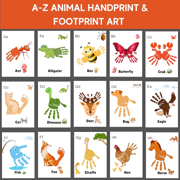 Handprint Alphabet - Etsy