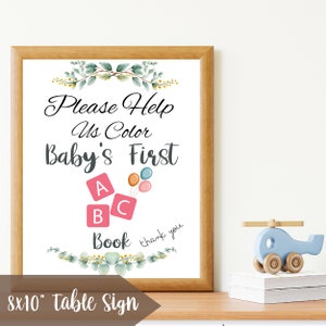 Printable Baby Shower ABC Book Template, Alphabet Cards DIY, Baby ...