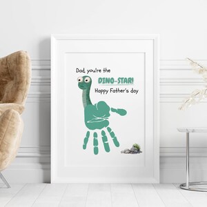 Papa Handprint Art Fathers Day Gift Dinosaur Handprint Craft DIY ...