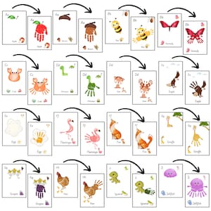 Alphabet Handprint Art: A-Z Animal Footprint Memory Book (digital ...