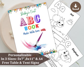 ABC Baby Shower Book Blank Alphabet Book Baby Shower Activity Babys ...