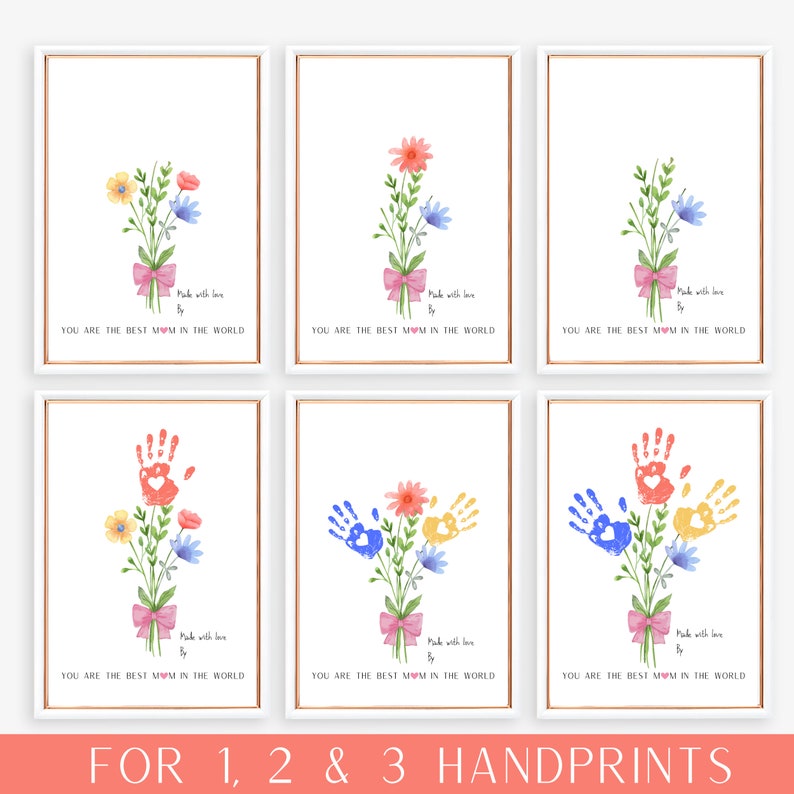 Mothers Day Handprint Craft Flower Handprint Art Birthday Activity ...