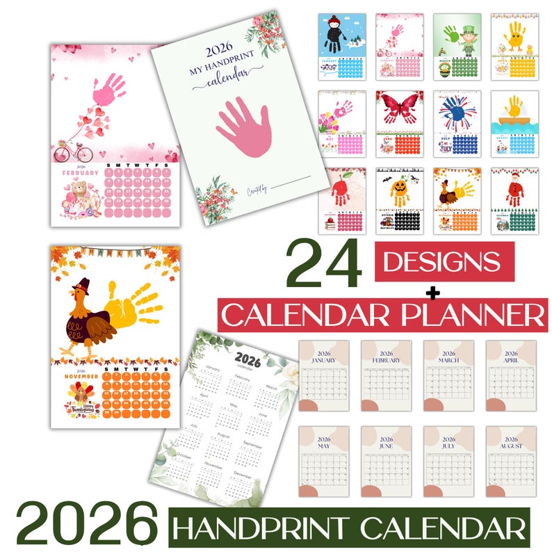 2026 Handprint Calendar: DIY Kids Memory Keepsake (printable) - Etsy ...
