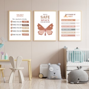 Set of 12 Boho Calming Corner Posters Classroom Calm Down Skills ...