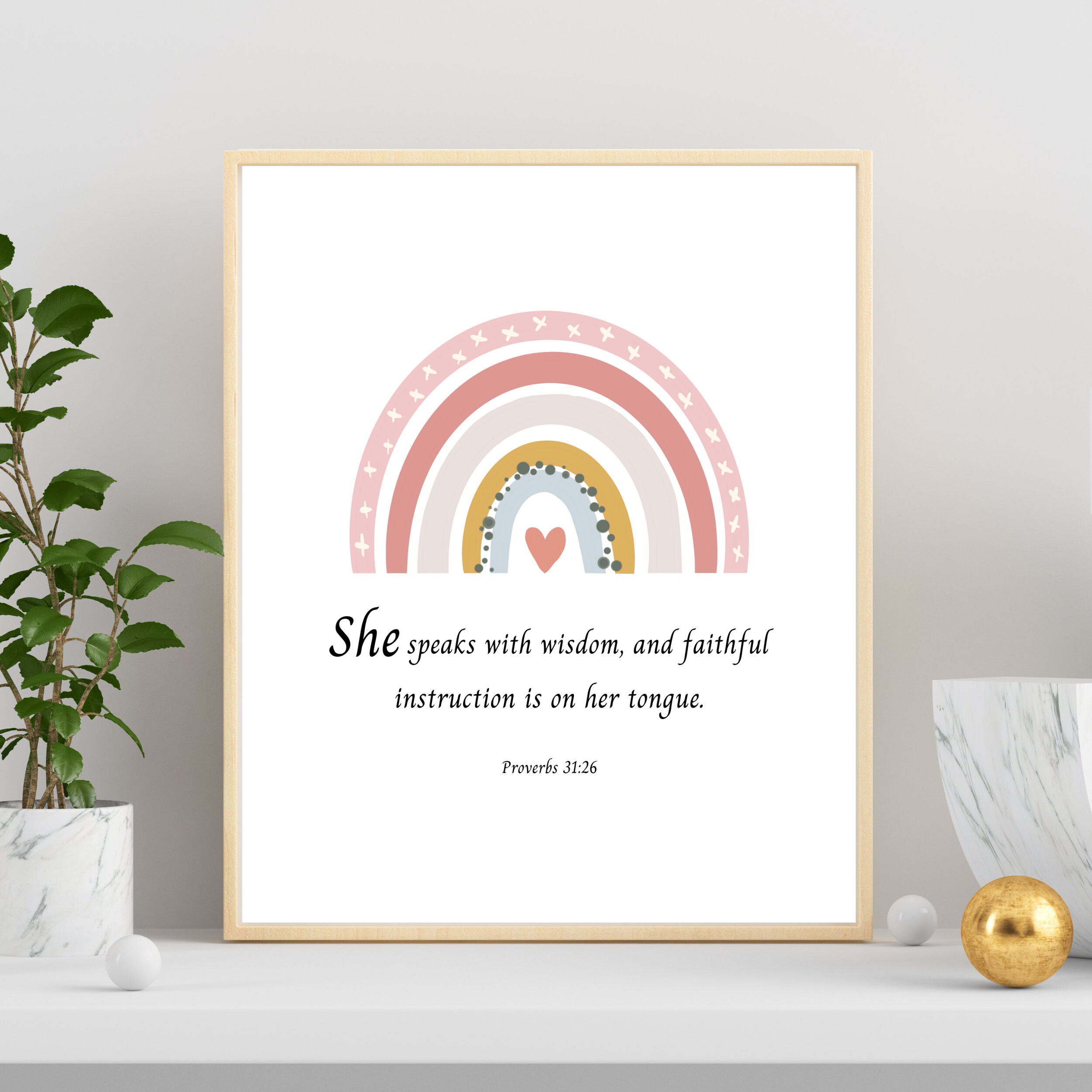 Boho Nursery Bible Verse Wall Art, Christian Nursery Decor, Nursery ...