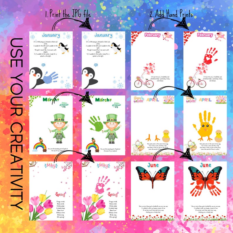 Handprint Memory Book Printable: Prek-kindergarten Keepsake (PDF) - Etsy