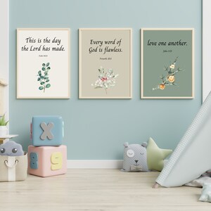 Kids Bible Verse Wall Art, Christian Nursery Wall Art , Printable Baby ...