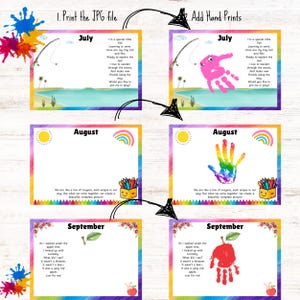 Handprint Memory Book Printable for Kids, Monthly Printable Keepsake ...