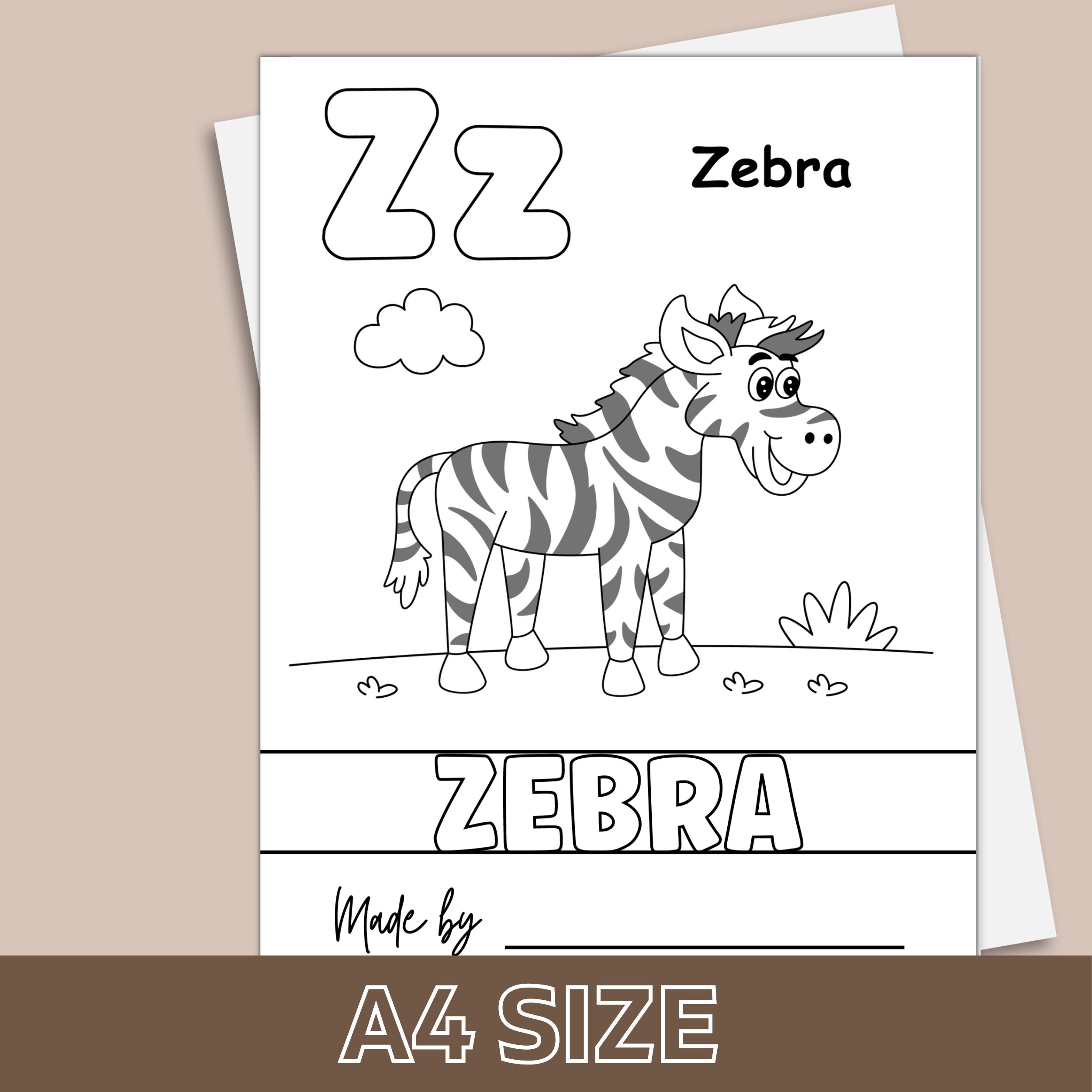 Girl Safari ABC Coloring Book: Baby Shower Game (digital Download) - Etsy