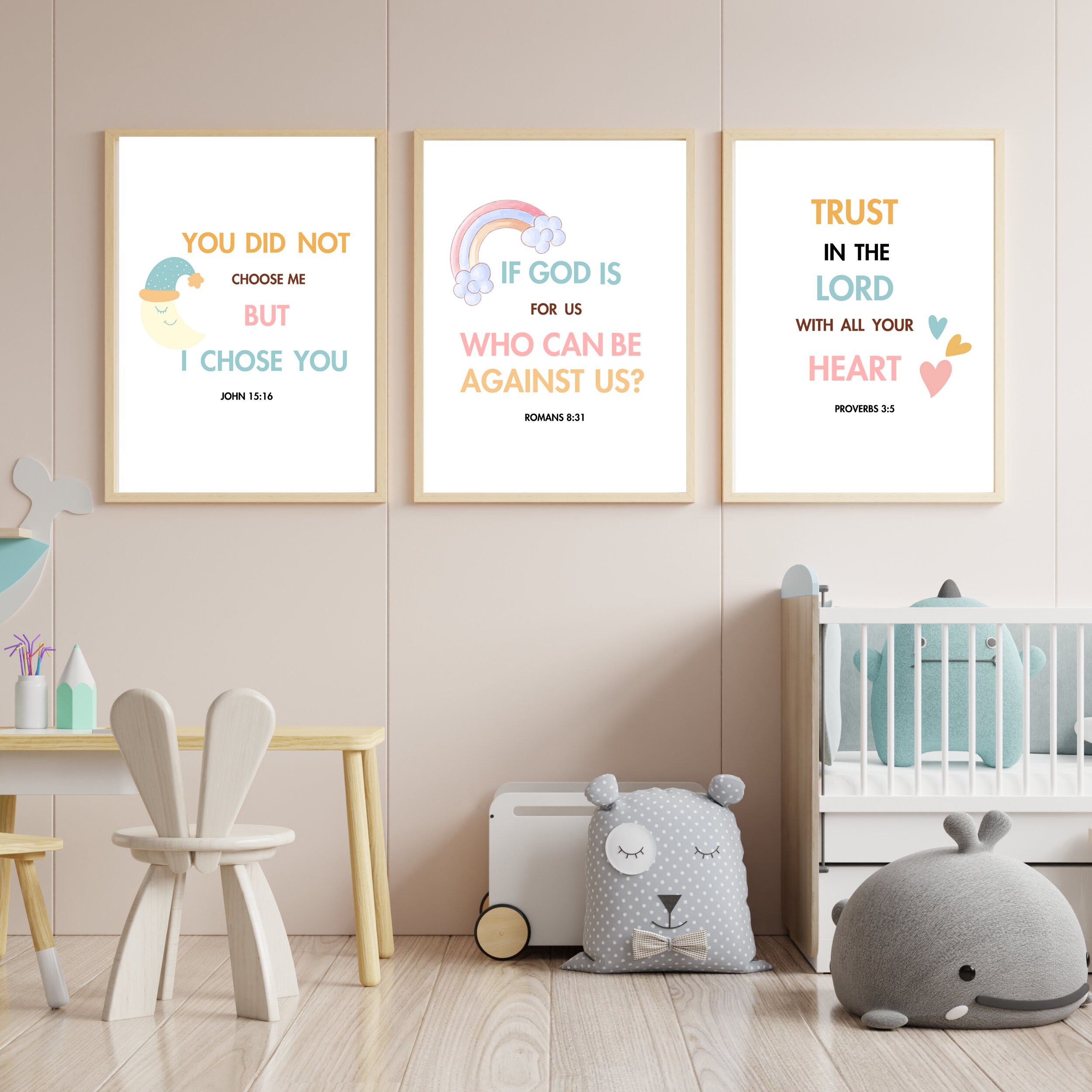 Kids Bible Verse Poster Bundle, Christian Education Printable, Sunday ...