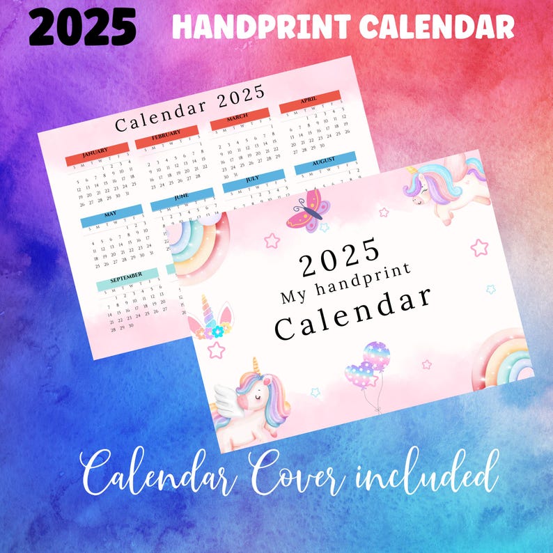 2025 Handprint Calendar, Printable Christmas Keepsake DIY Activity Kids ...
