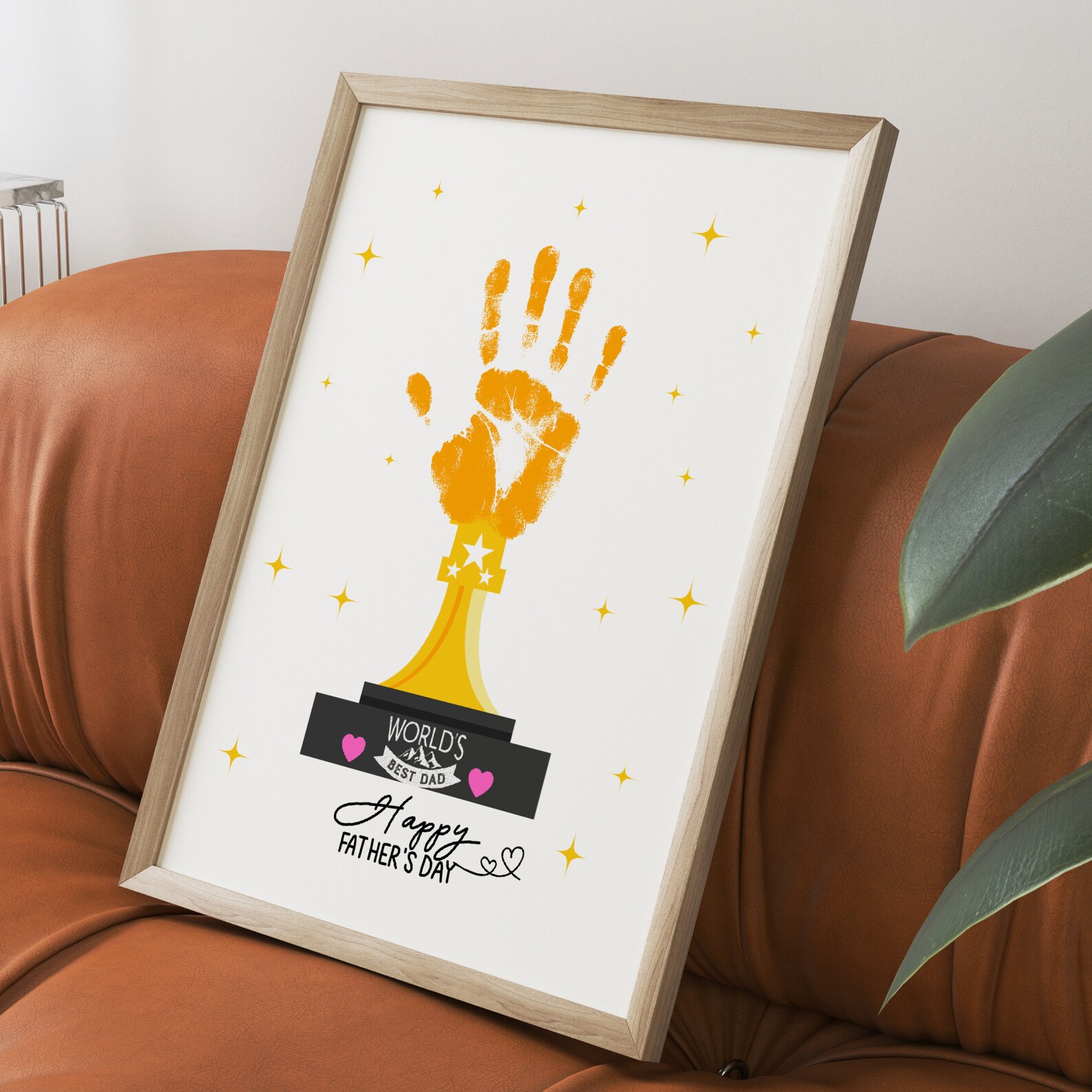 Best Dad Handprint Keepsake, Trophy Template, DIY Digital Download ...