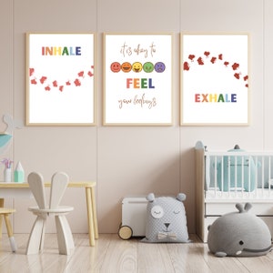 Rainbow School Counseling Posters: Therapy Office Decor (digital ...