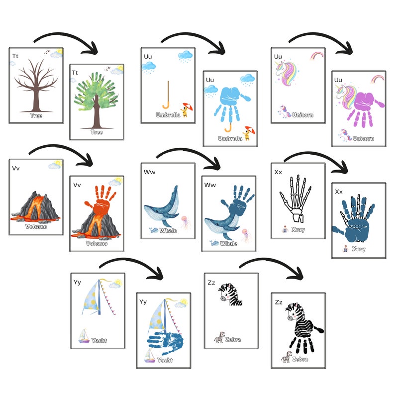 Alphabet Handprint Footprint Art: A-Z Phonics Activity (PDF) - Etsy