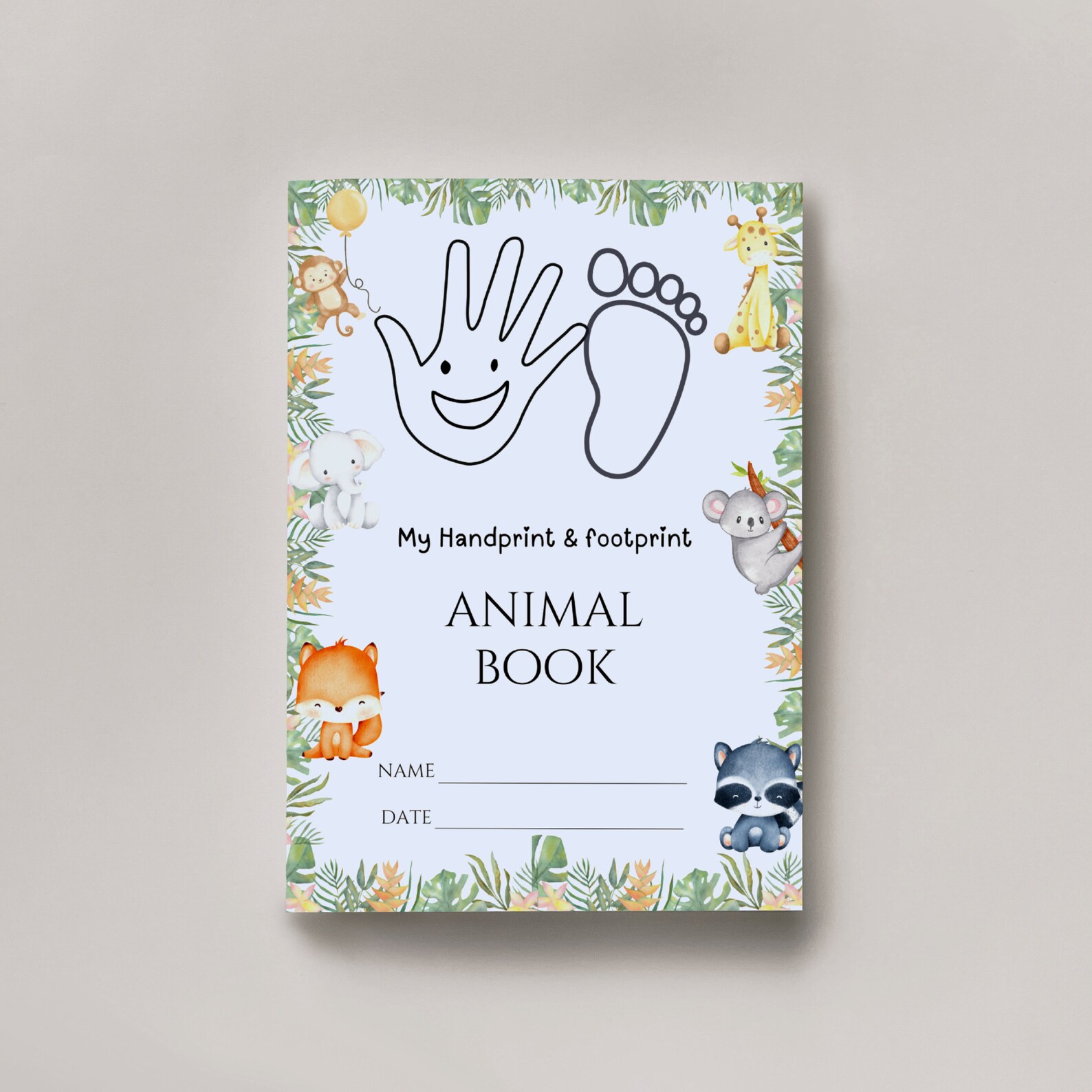 Animal Book Alphabet Handprint Art DIY Keepsake, ABC Footprint Craft ...