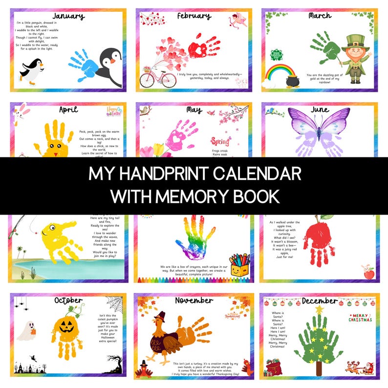 2026 Handprint Calendar Template, DIY Keepsake (PDF) - Etsy