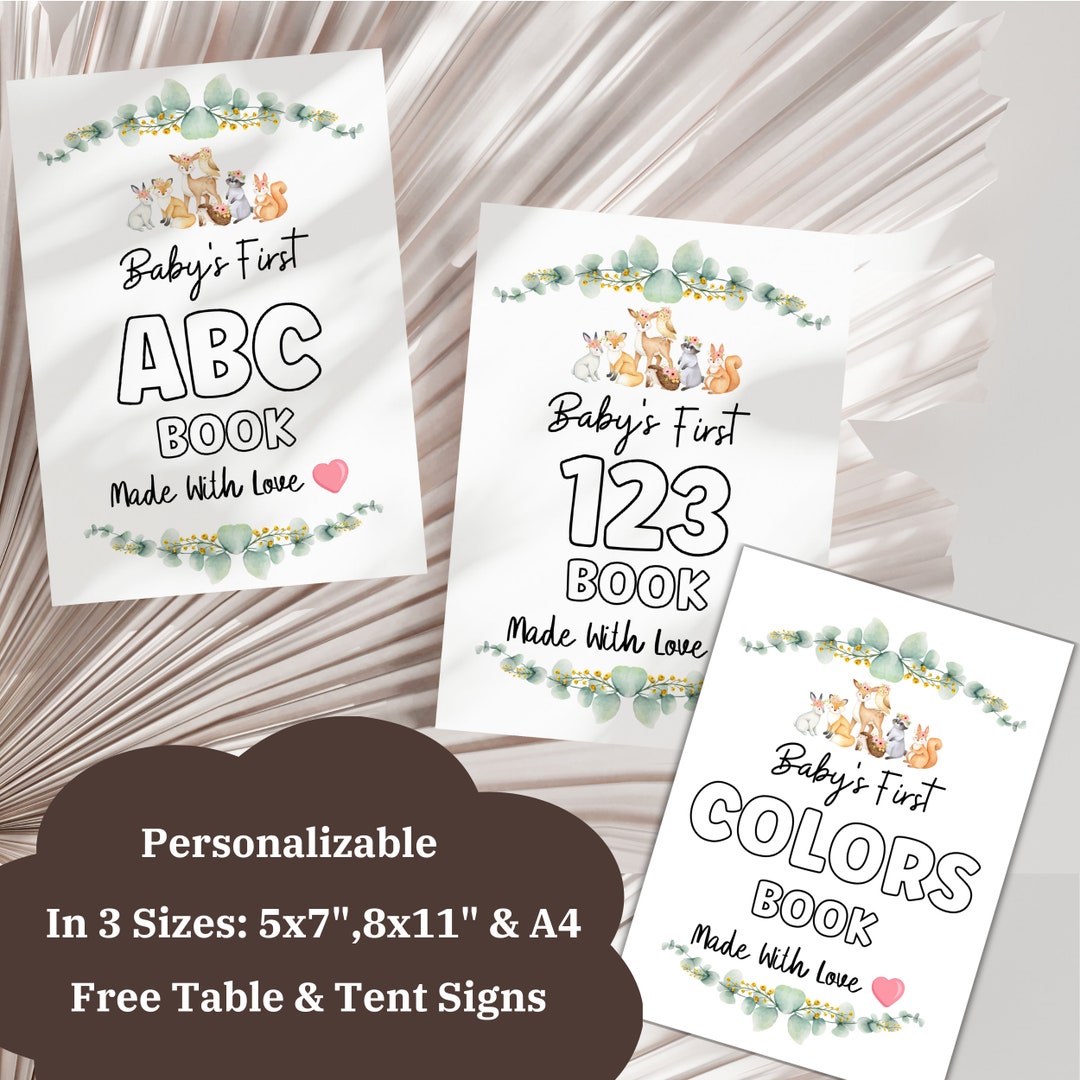 Personalized ABC 123 Colors Baby Coloring Book (digital Download) - Etsy