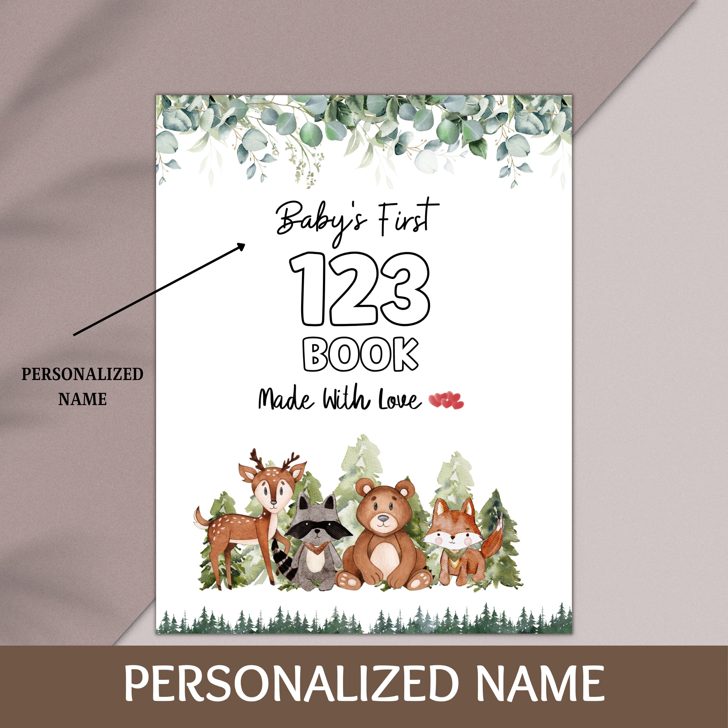 Numbers Book Baby Shower Game 123 Coloring Book Babys First 123 Animal ...