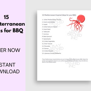 BBQ MEDITERRANEAN PRINTABLE, Bbq Recipe Prepping Checklist Download ...