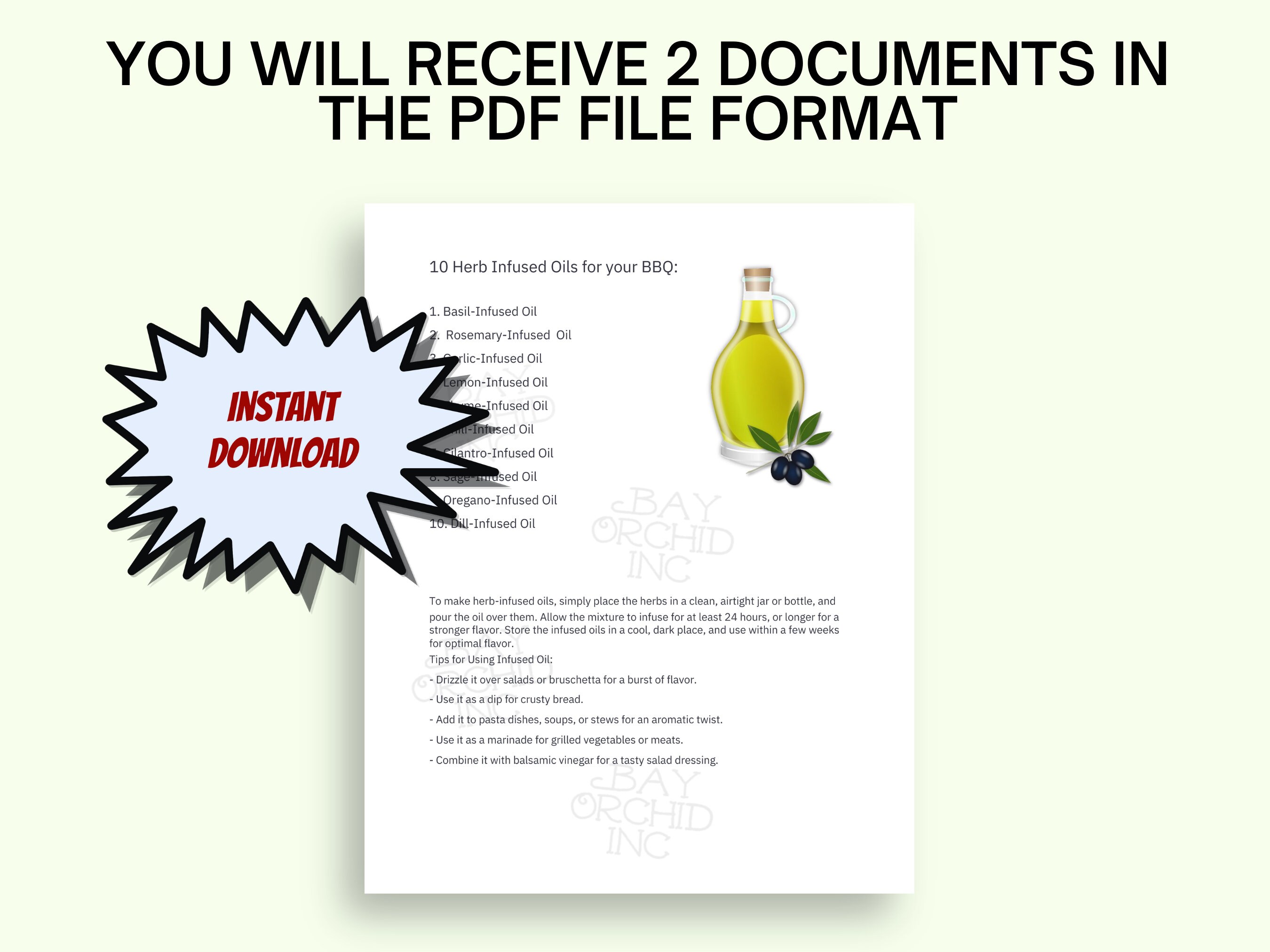 INFUSED OILS PRINTABLE, Bbq Elements Prepping Checklist Download ...