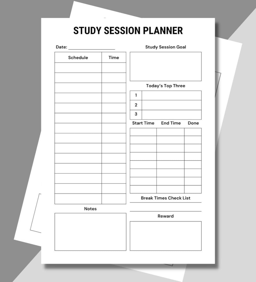 Study Planner | Daily Study Tracker| Instant Download | Cute Planner ...