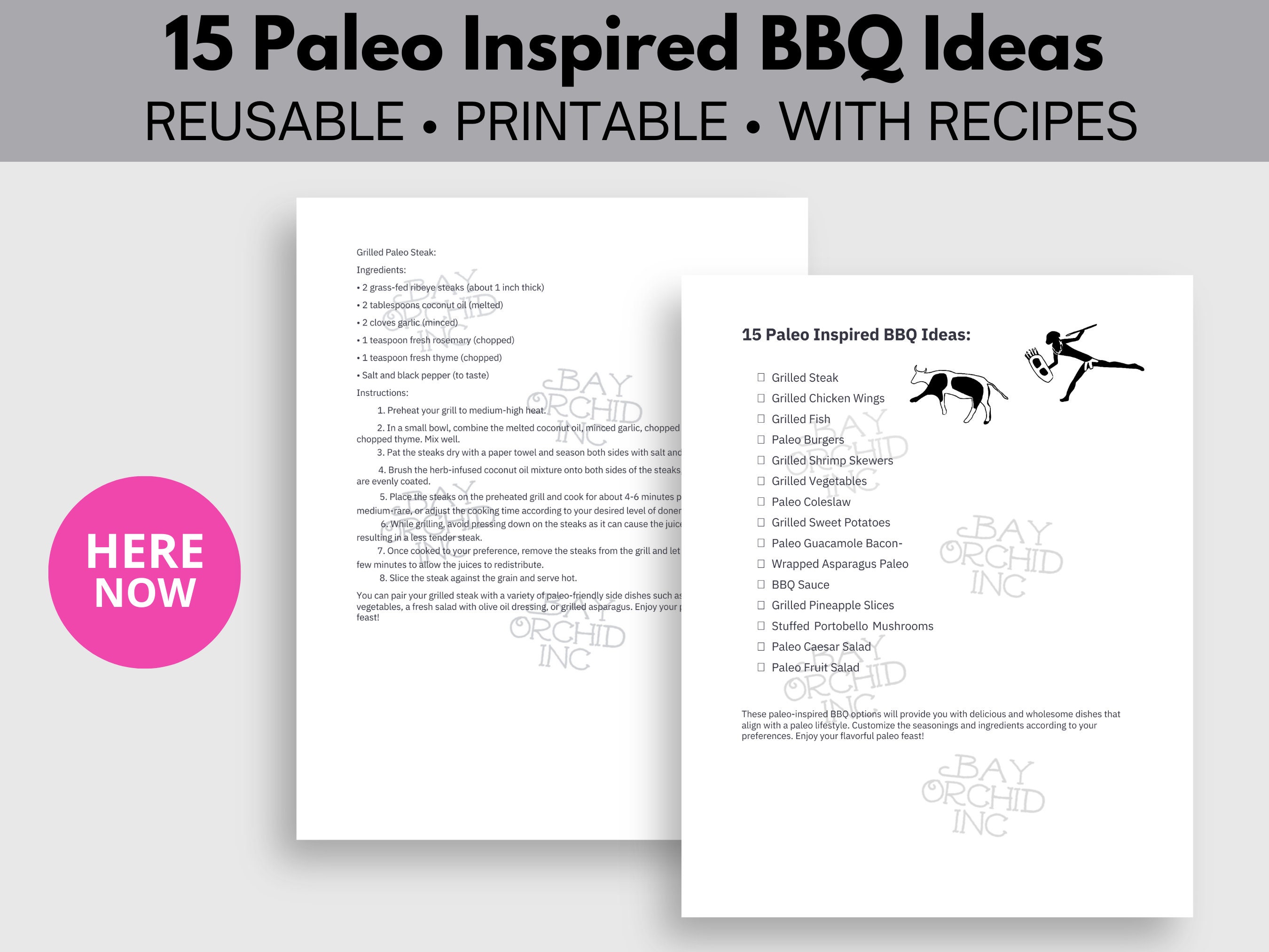 BBQ PALEO PRINTABLE, Bbq Elements Prepping Checklist Download, Barbecue ...