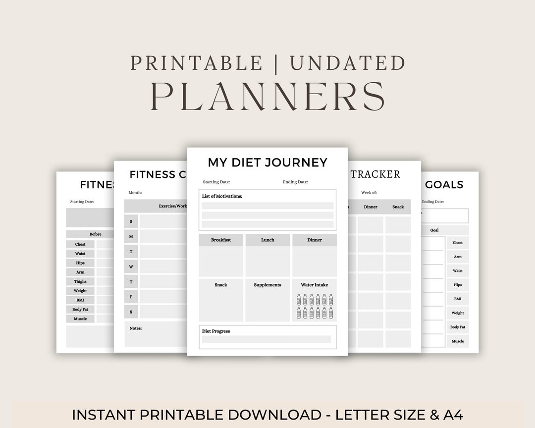 Fitness Planner || Printable Fit Plan || Custom Planner || Exercise ...