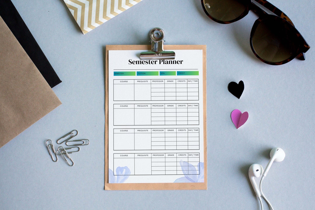 Semester Planner Printable | College Semester Planner | Study Planner ...